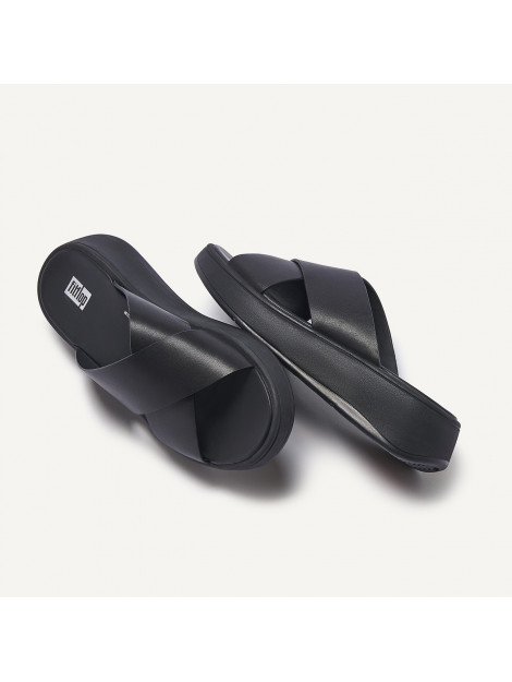 FitFlop F-mode leather flatform cross slides